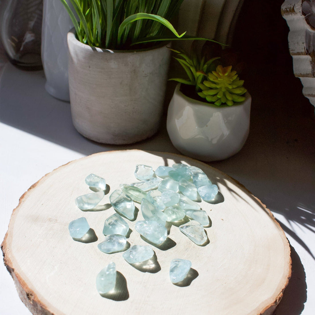Blue Topaz - Tumbled Stones | Muse + Moonstone Crystals