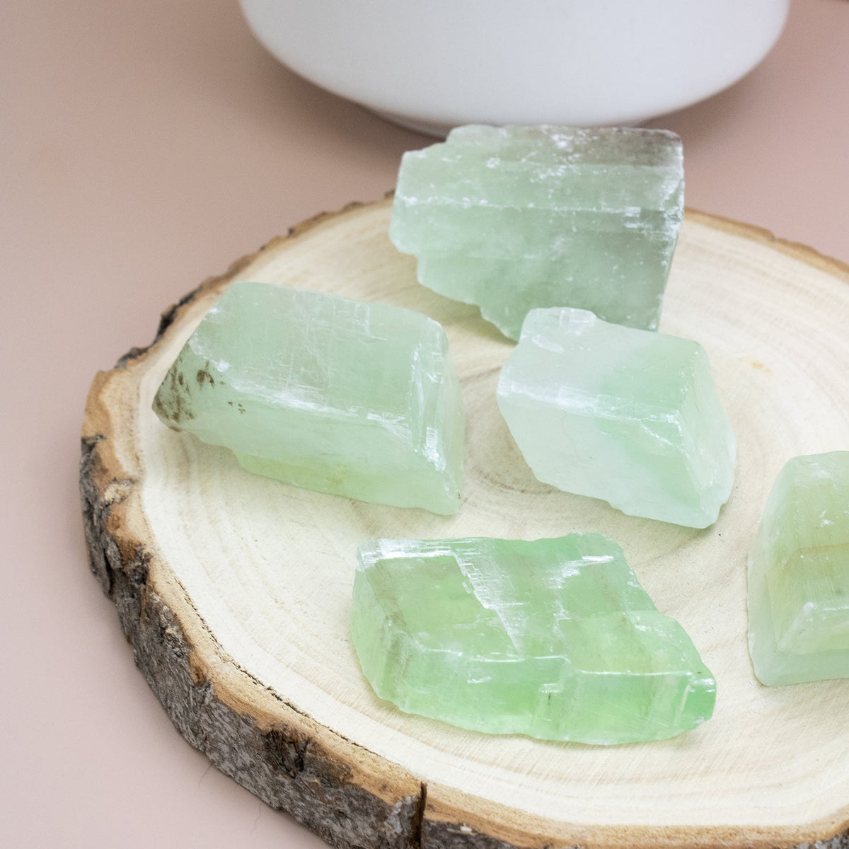 Green Calcite - Rough - Muse + Moonstone | Crystals