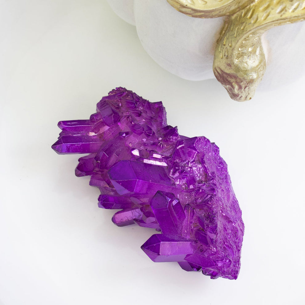 Purple Aura Quartz - Unique Specimen #3 - Muse + Moonstone | Crystals
