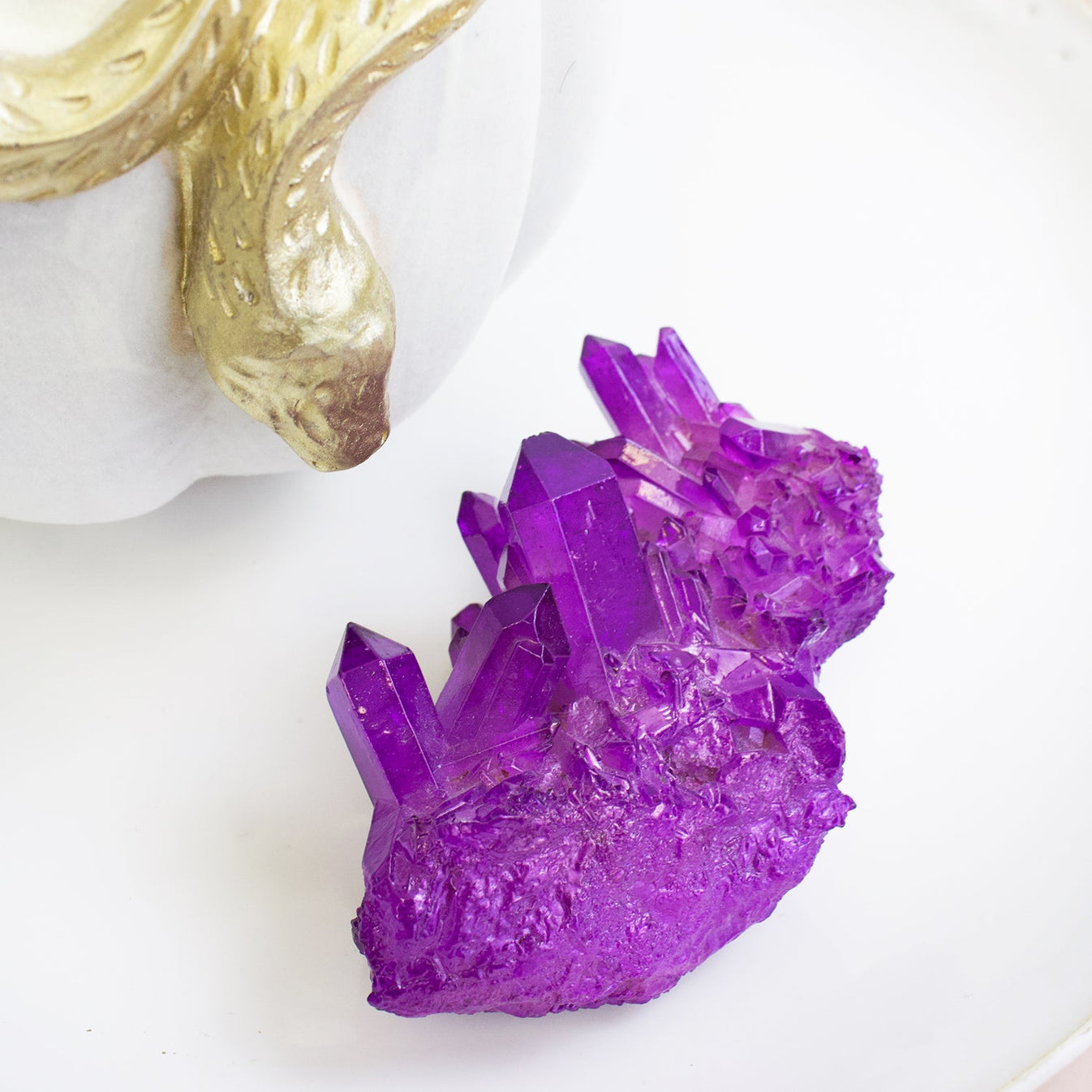 Purple Aura Quartz - Unique Specimen #3 - Muse + Moonstone | Crystals